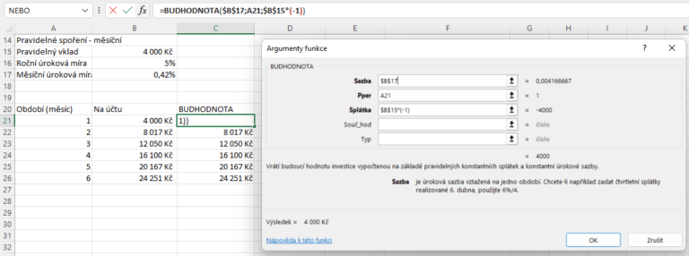 Funkce BUDHODNOTA | Moje Znalosti