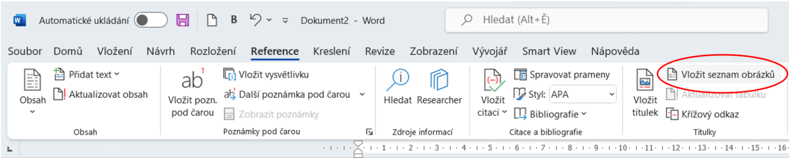 Jak na generování automatického seznamu obrázků a tabulek v prostředí ...