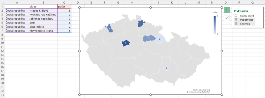 Jak vytvořit v Excelu kartogram? | Moje Znalosti